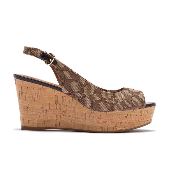 Coach | Shoes | Coach Ferry Signature Jacquard Wedges | Poshmark